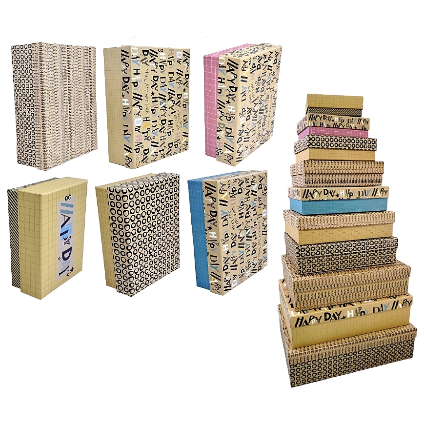 Cajas Duras Kraft Happy Pack x10 – Peluchesalmayor.com.ve