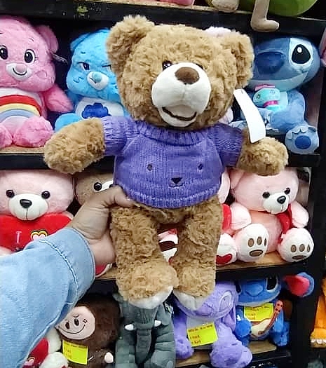 Peluche Oso Sweter Verde Morado 35cm #21818 – Peluchesalmayor.com.ve